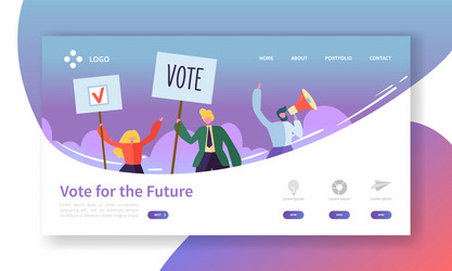Online e-voting registration concept landing page Vector Image
