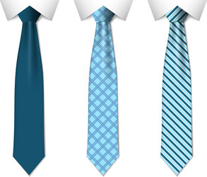 Blue plain and striped ties Royalty Free Vector Image