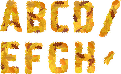 Autumn stylized alphabet with foliage digit3 Vector Image