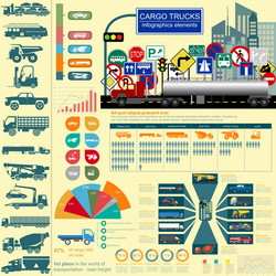 Cargo transportation infographics trucks lorry Vector Image