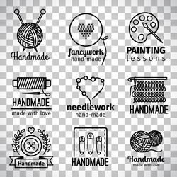 Handmade logos Royalty Free Vector Image - VectorStock