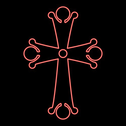 Four pointed cross drop shaped cross monogram Vector Image