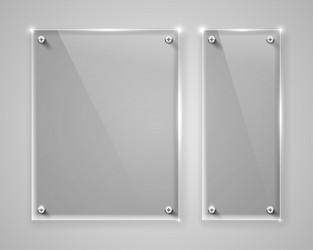Realistic horizontal transparent glass frame Vector Image