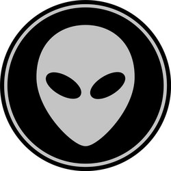 Alien head digital coin Royalty Free Vector Image