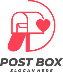 Love post box logo template creative post box Vector Image