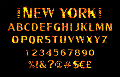 Maniac font terrifying letters and numbers Vector Image