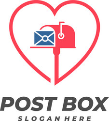 Love post box logo template creative Royalty Free Vector