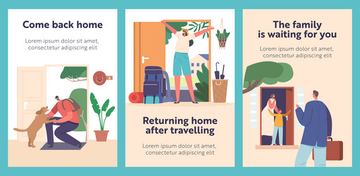 People returning home relief and comfort Vector Image
