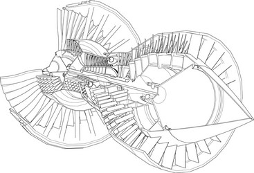Jet Turbo Blueprint Engine Aviation Aircraft Vector Images (68)