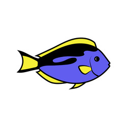 Yellow tang fish Royalty Free Vector Image - VectorStock