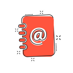 Cartoon address book icon in comic style email Vector Image