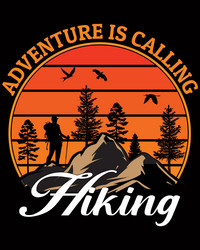 Mountain adventure adventure is calling Royalty Free Vector