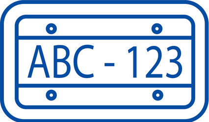 Car number line icon outline Royalty Free Vector Image