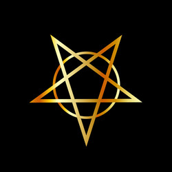 Red inverted pentagram Royalty Free Vector Image