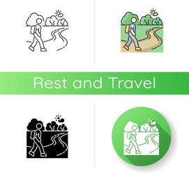 Hiking trail rgb color icon Royalty Free Vector Image