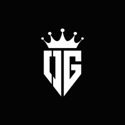 Og logo monogram emblem style with crown shape Vector Image