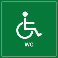 Washroom sign restrooms identification green Vector Image