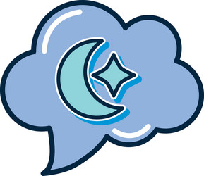 Slang bubble concept cloud bubble with moon Vector Image