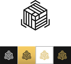 Rubiks cube monogram combination puzzle icon Vector Image