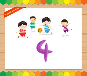 Number 4 Kids Vector Images (over 2,500)