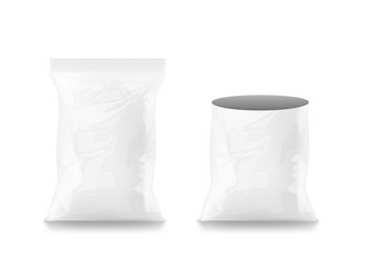 3d white clear sack isolated on white background Vector Image