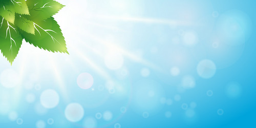 Simple sky background with clouds and sun Vector Image