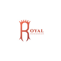 Rr logo r r initial logo with crown elegant Vector Image