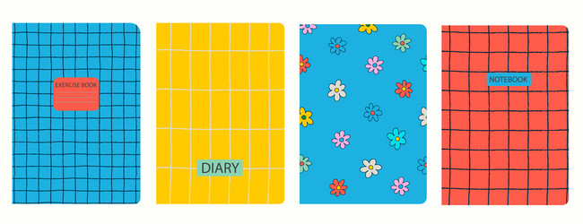 Set of cover page templates based on grid seamless