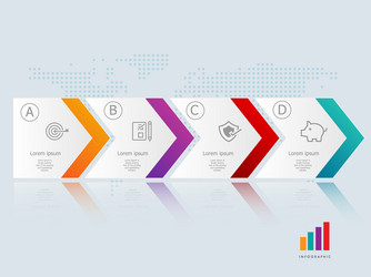 Arrow process steps chart business startup step Vector Image