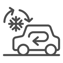 Cooling car system solid icon auto air Royalty Free Vector