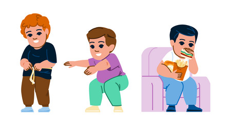 Child overweight kid boy Royalty Free Vector Image