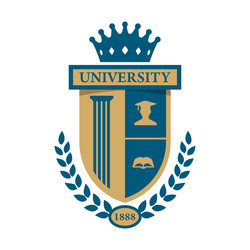 University college school badge logo Royalty Free Vector