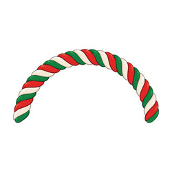 Candy cane circle frame on white background Vector Image
