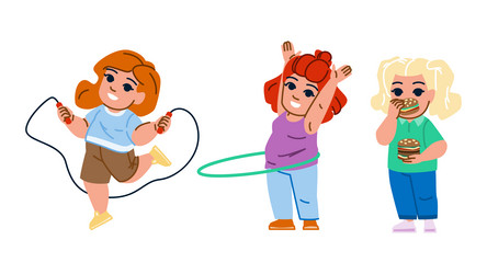 Child overweight kid boy Royalty Free Vector Image