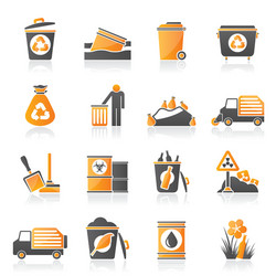 Garbage segregation icons Royalty Free Vector Image