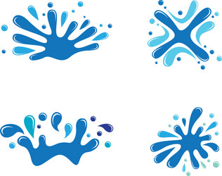 Clean water emblem splash drops liquid Royalty Free Vector