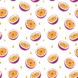Watercolor passion fruit pattern Royalty Free Vector Image