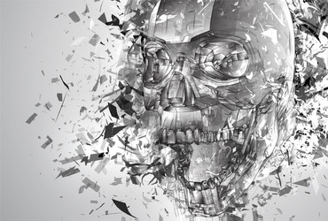 Exploded skull with splashes in all directions Vector Image
