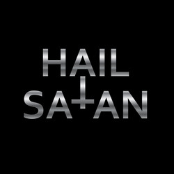 Hail satan- antichrist quote with inverted cross Vector Image