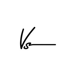 Initial vs signature logo template hand drawn Vector Image