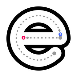 Tracing alphabet lowercase small letter e Vector Image