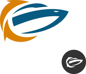 Ship boat logo design sailing yacht on water Vector Image