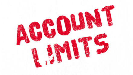 Account limits stamp on white Royalty Free Vector Image