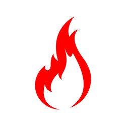 Fire icon red color symbol or emblem Royalty Free Vector
