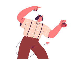 Handshake man and devil symbolizes risky deal Vector Image