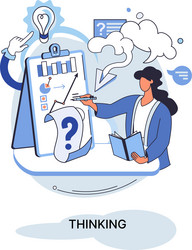 Problem solving concept man wondering or thinking Vector Image