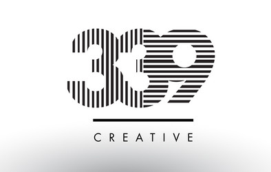 339 black and yellow number logo design Royalty Free Vector