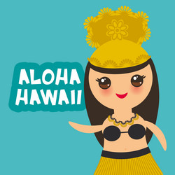 Aloha hawaii card design hawaiian hula dancer Vector Image