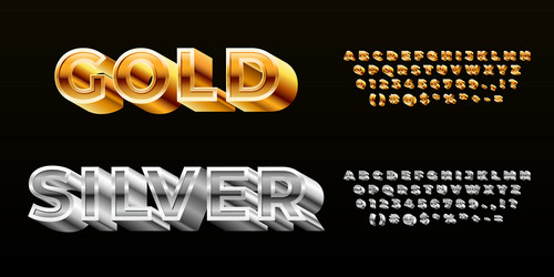 Golden glitter alphabet gold font letters Vector Image