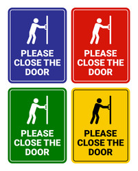 Push pull door sign collection Royalty Free Vector Image